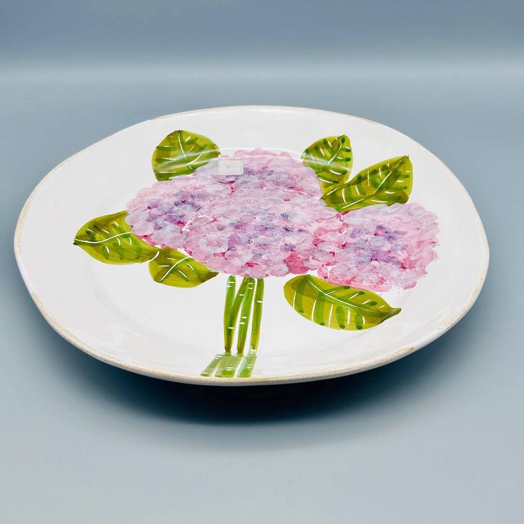 La Ceramica Hand Painted Pink Hydrangeas Ceramic Platter Made in Italy ...