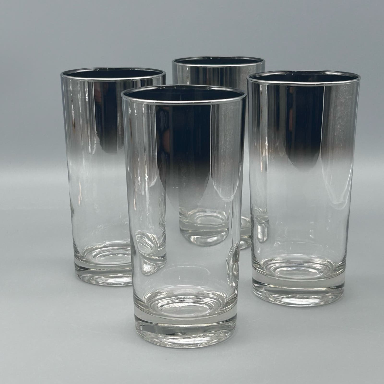 MCM 1960’s Vitreon Queens Lusterware Silver Fade Highballs 4 Piece - Etsy