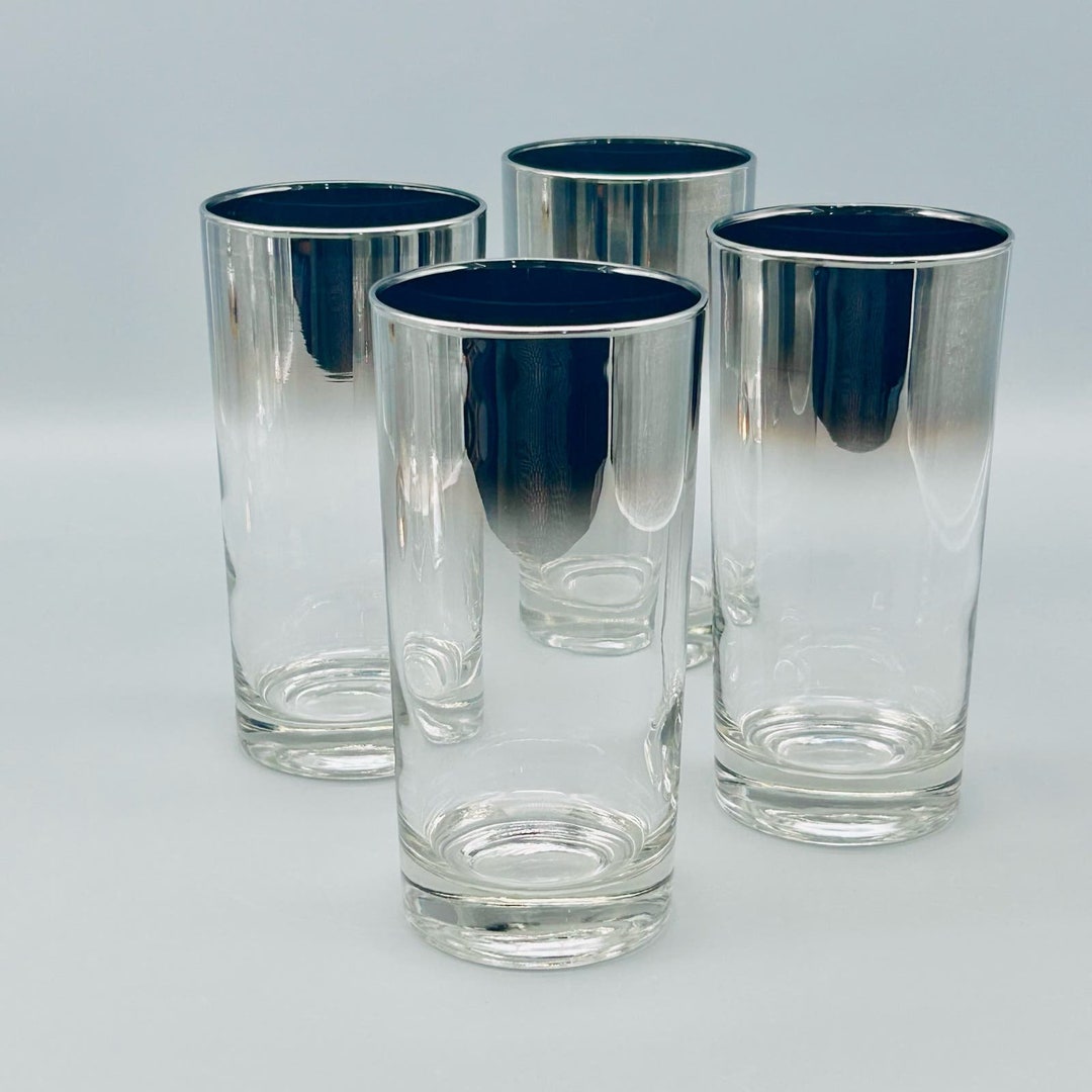 MCM 1960’s Vitreon Queens Lusterware Silver Fade Highballs 4 Piece - Etsy