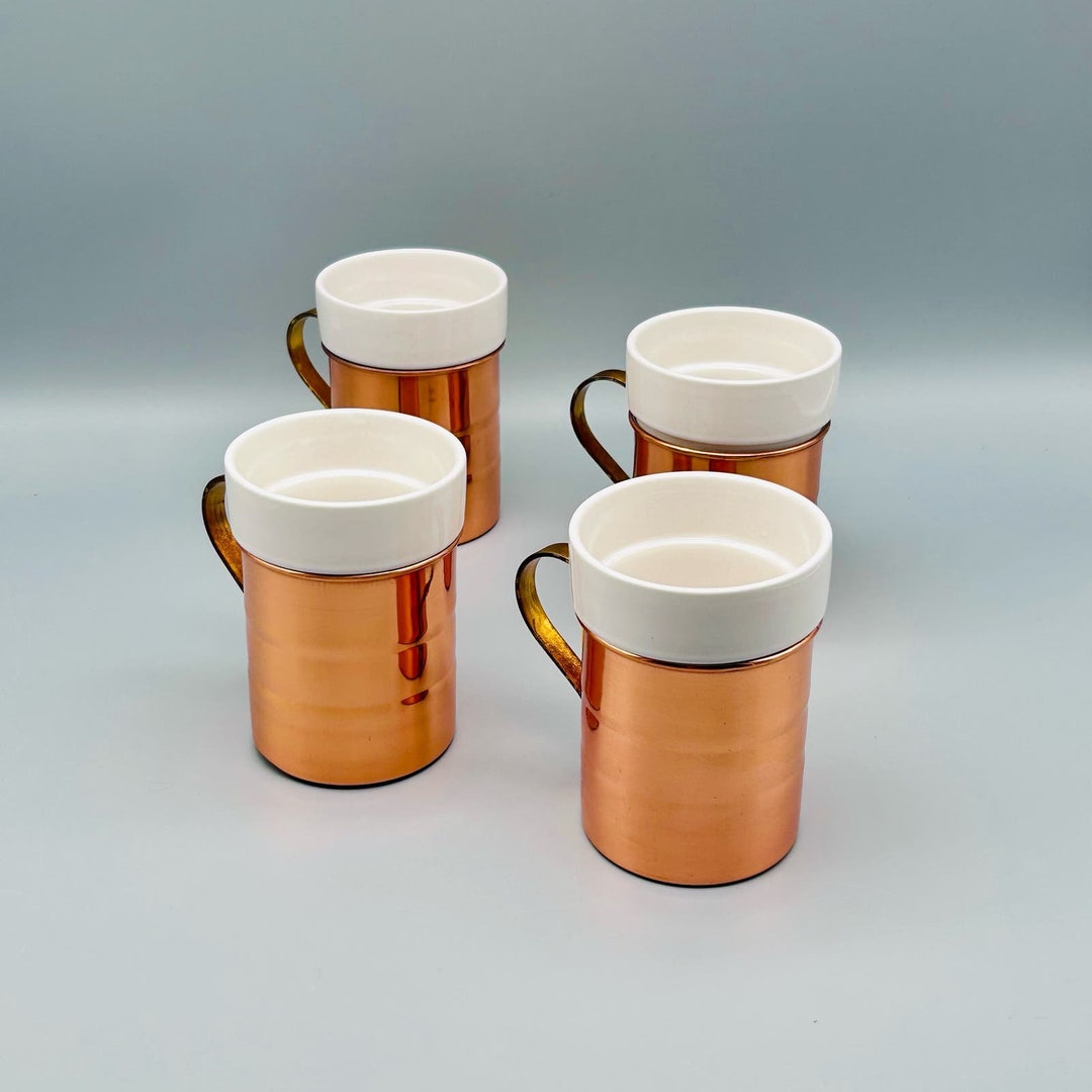 Vintage Baker Hart & Stuart Copper Porcelain Mug Set of 4 - Etsy