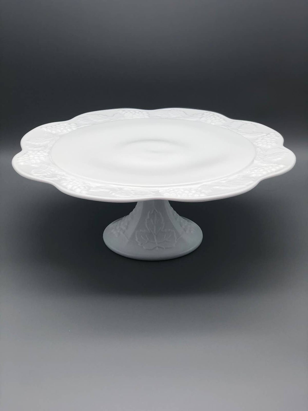 Colony Harvest Milk Glass Pedestal Cake Stand 13” - Etsy