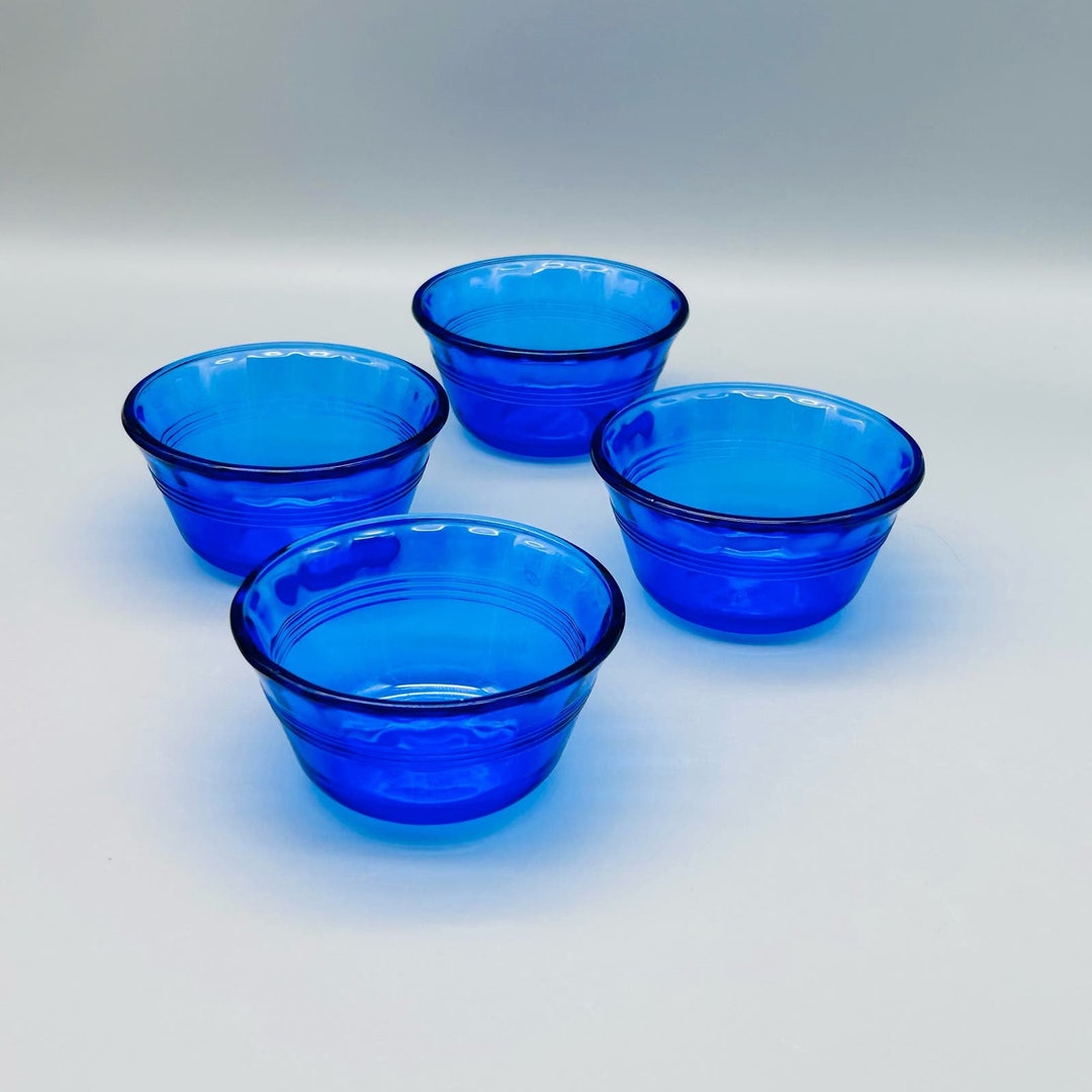 Pyrex Originals Cobalt Blue Custard Cups 4 Piece - Etsy