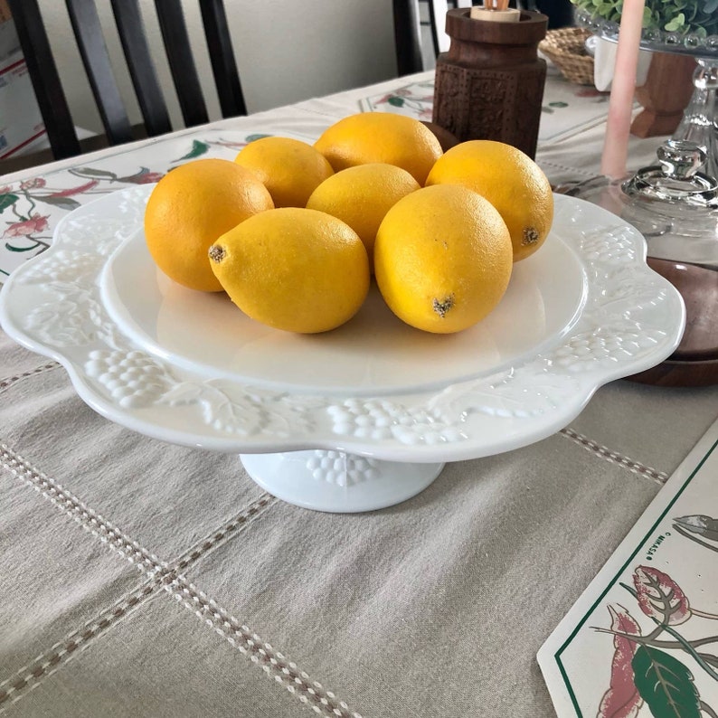 Colony Harvest Milk Glass Pedestal Cake Stand 13 - Etsy