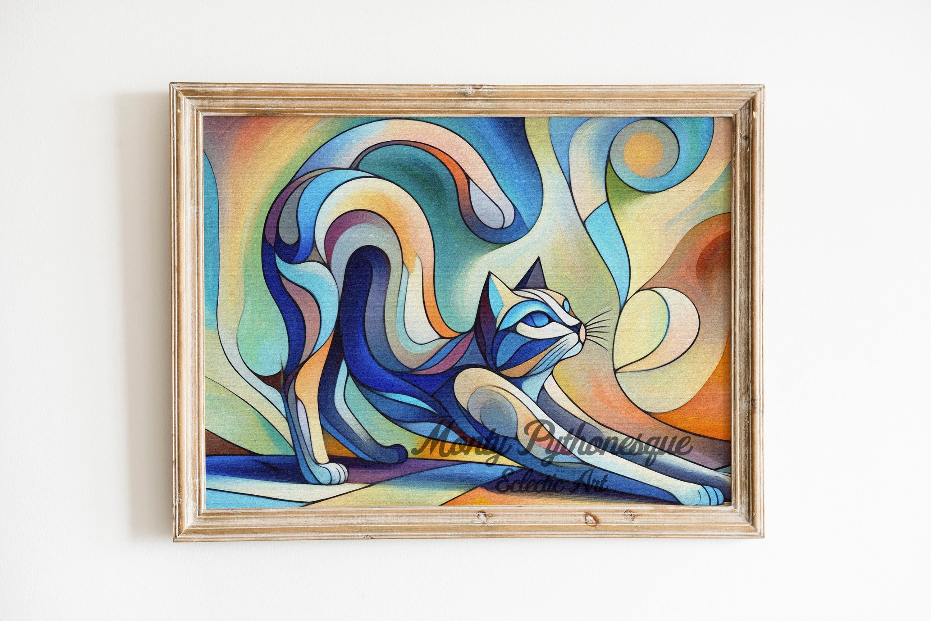 PRINTABLE Original Picasso Style Abstract Cat Wall Art Canvas Painting ...