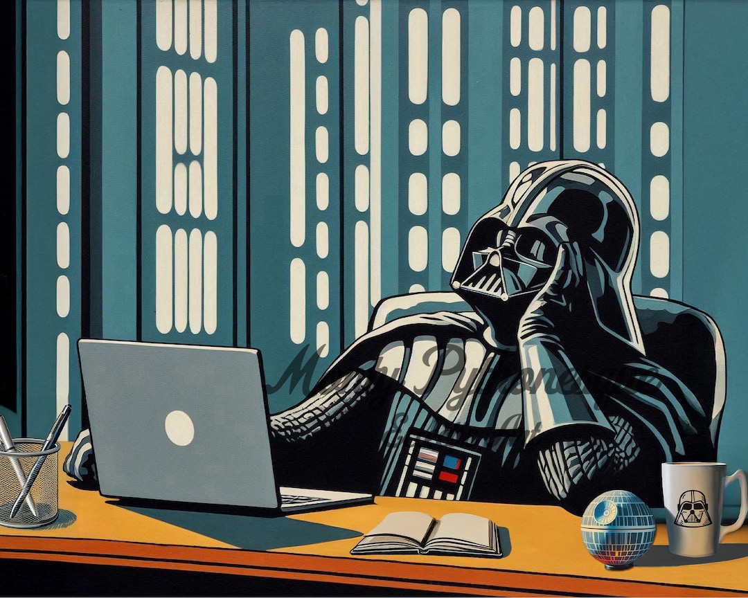 Darth Vader at Work Pop Art Print: Funny Star Wars Office Decor ...