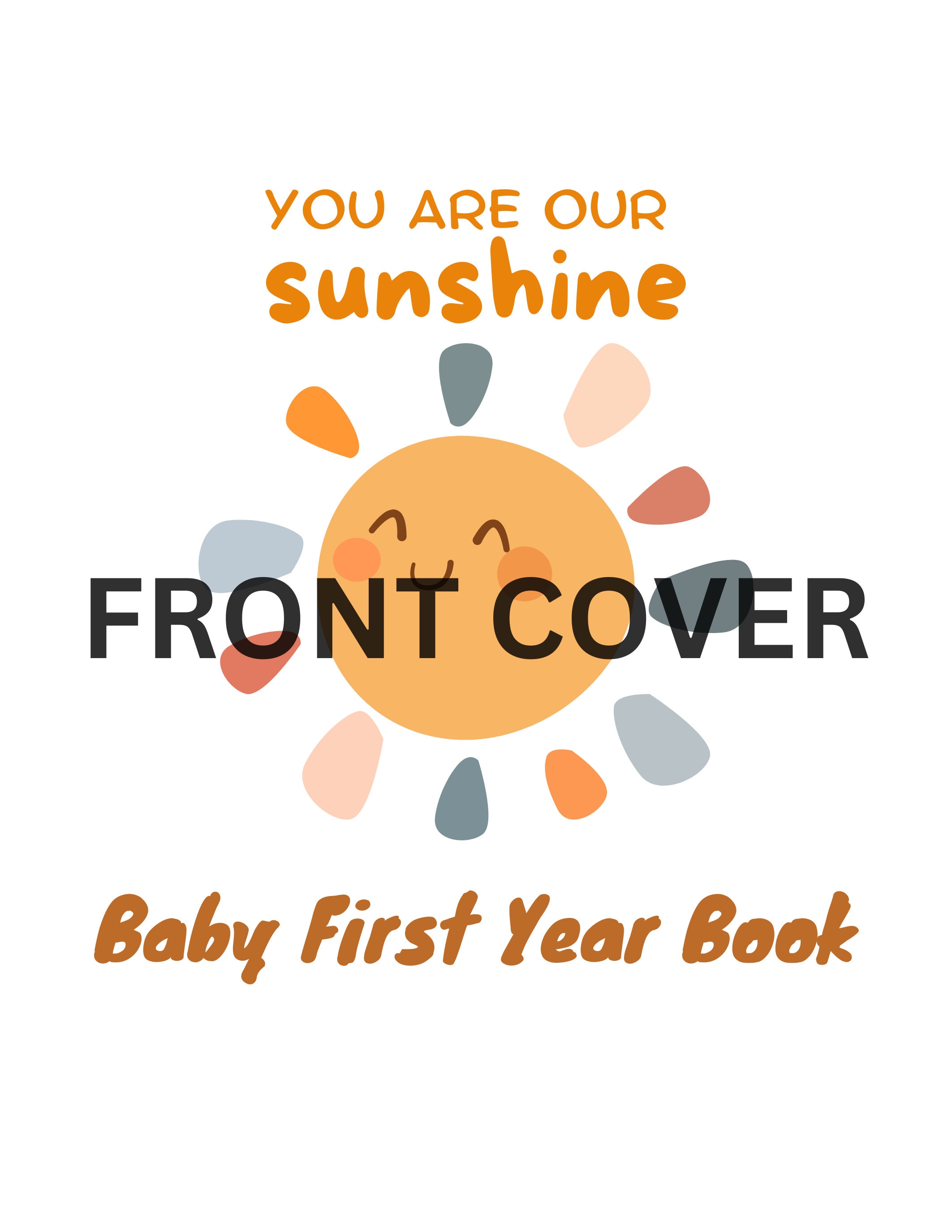 Printable Colorful Baby Book for the First Year Newborn Baby Memory ...