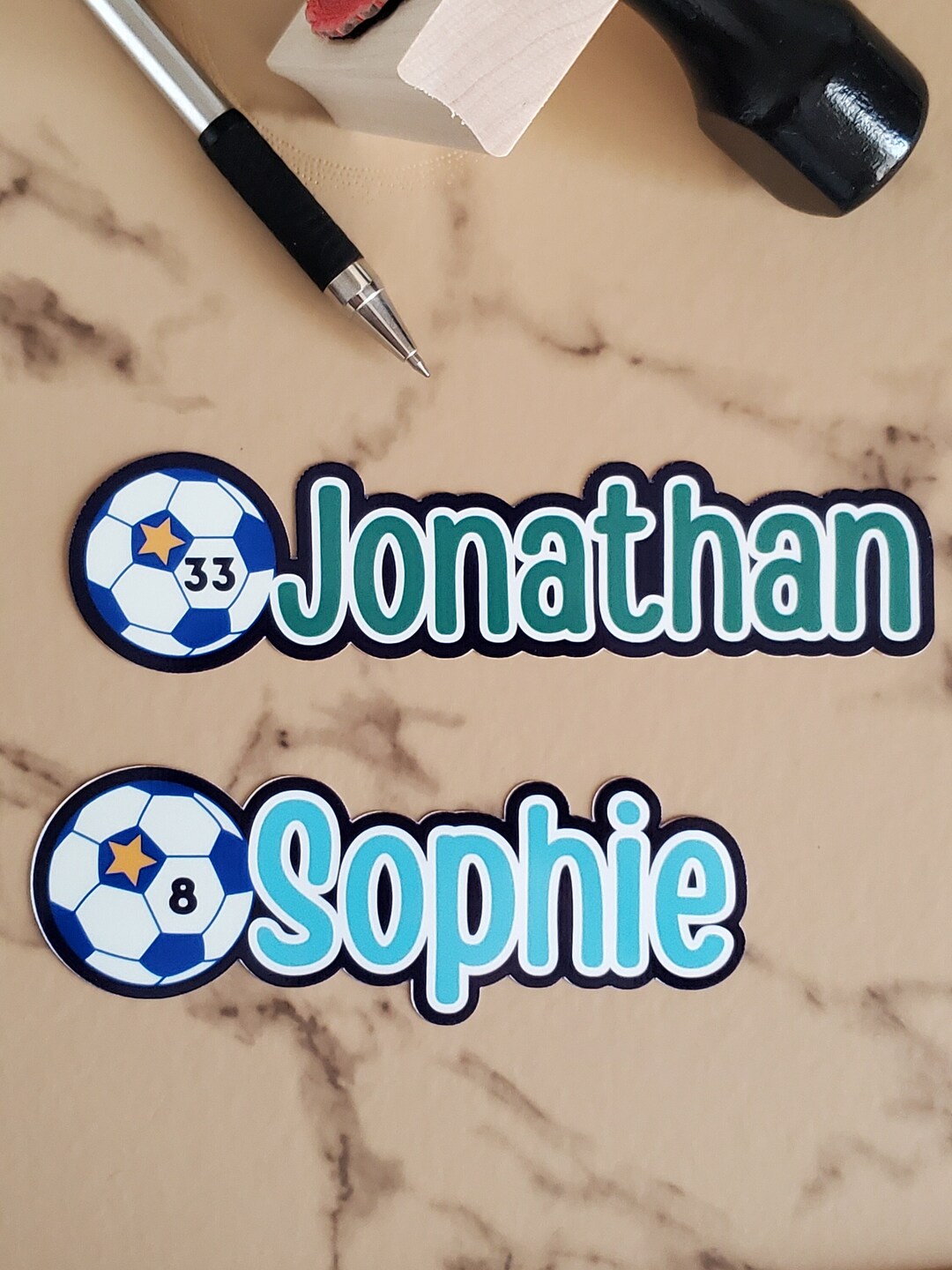 Personalized Soccer Sticker, Soccer Team Sticker, Soccer Player Name ...