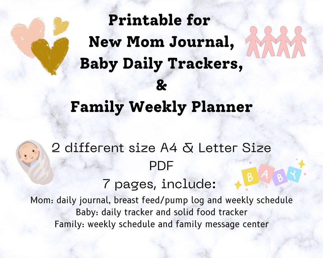 Printable Planning Kit for Newborn and Mom Baby Daily Planner Gift for ...