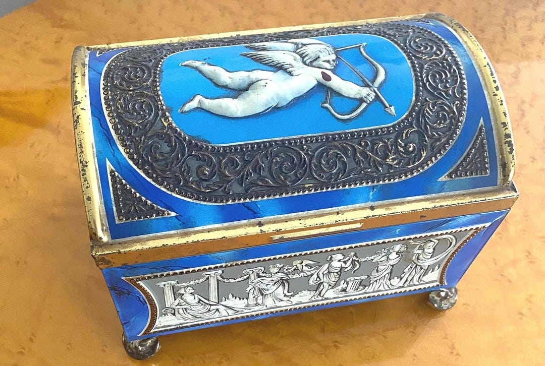 Storage Brass Box Antique Vintage Handcrafted Brass Organization Angels ...