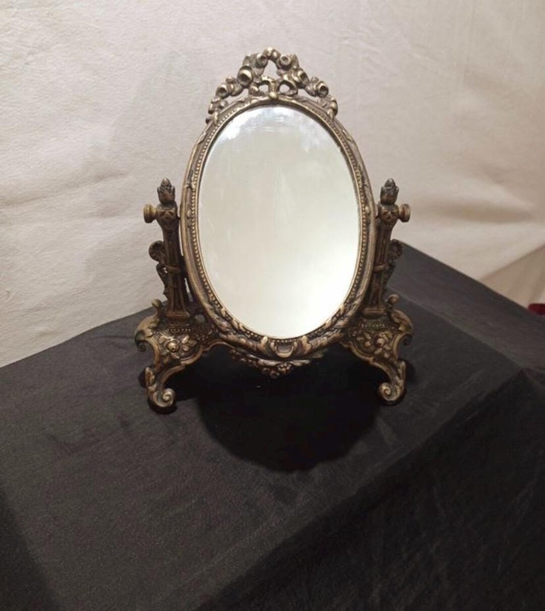 Rare Vintage Bronze Tilting Table Mirror Vintage Brass Table Mirror ...