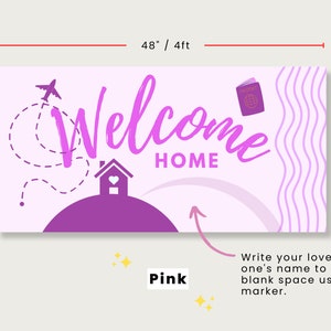 Welcome Home Banner Airport | 48x28in Size | 3 Color Options ...