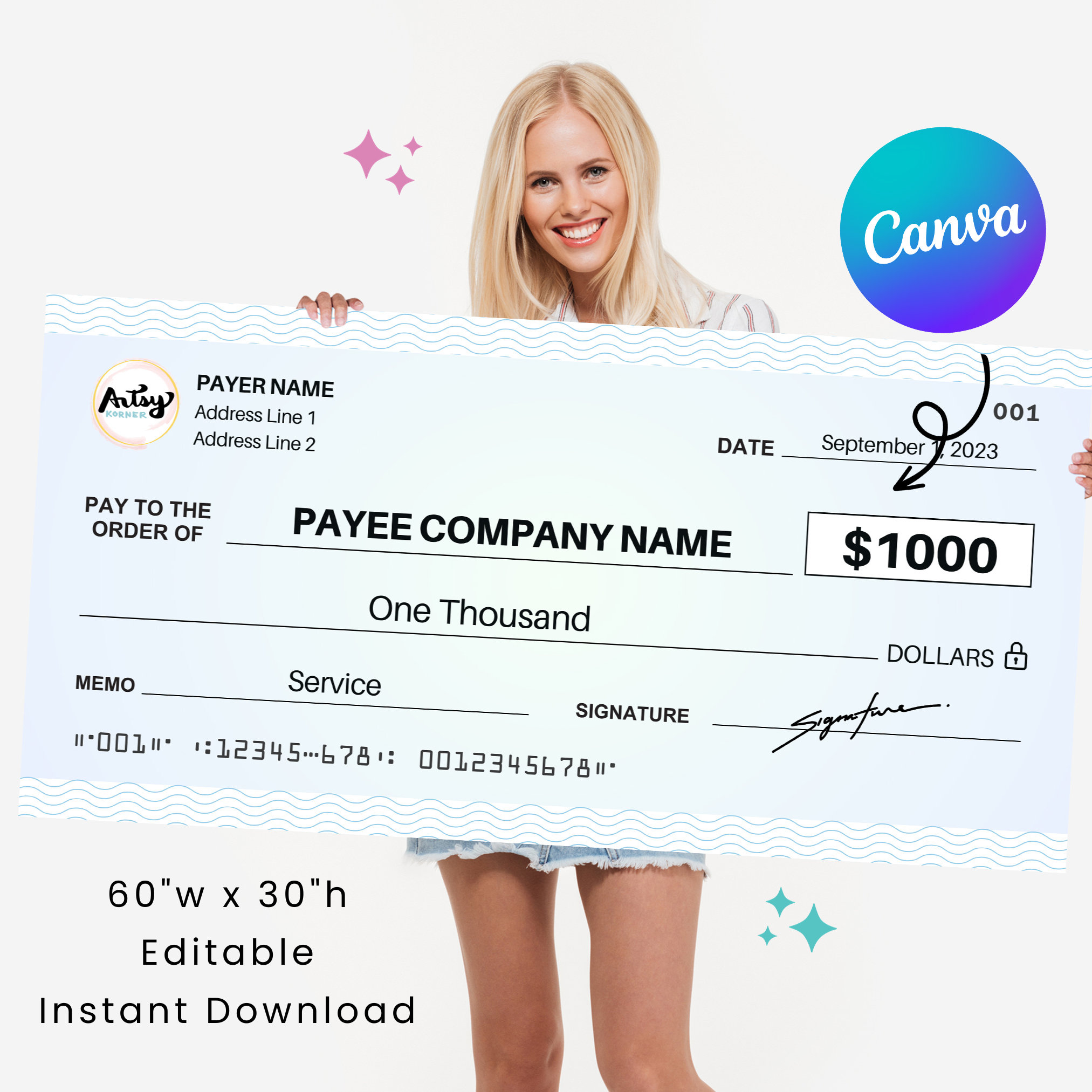 Super Large Cheque 4.0 | 60 X 30" | Perfect for Charity Fundraising ...