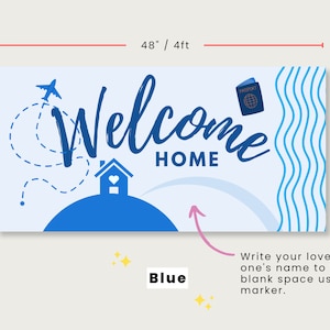 Welcome Home Banner Airport | 48x28in Size | 3 Color Options ...