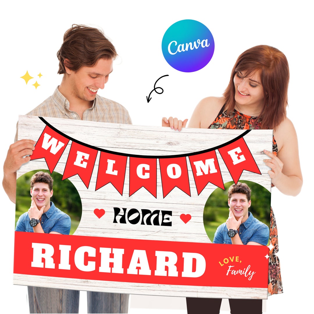 Welcome Home Banner Airport 3.0 | 36x24in | Homecoming Decor | Editable ...