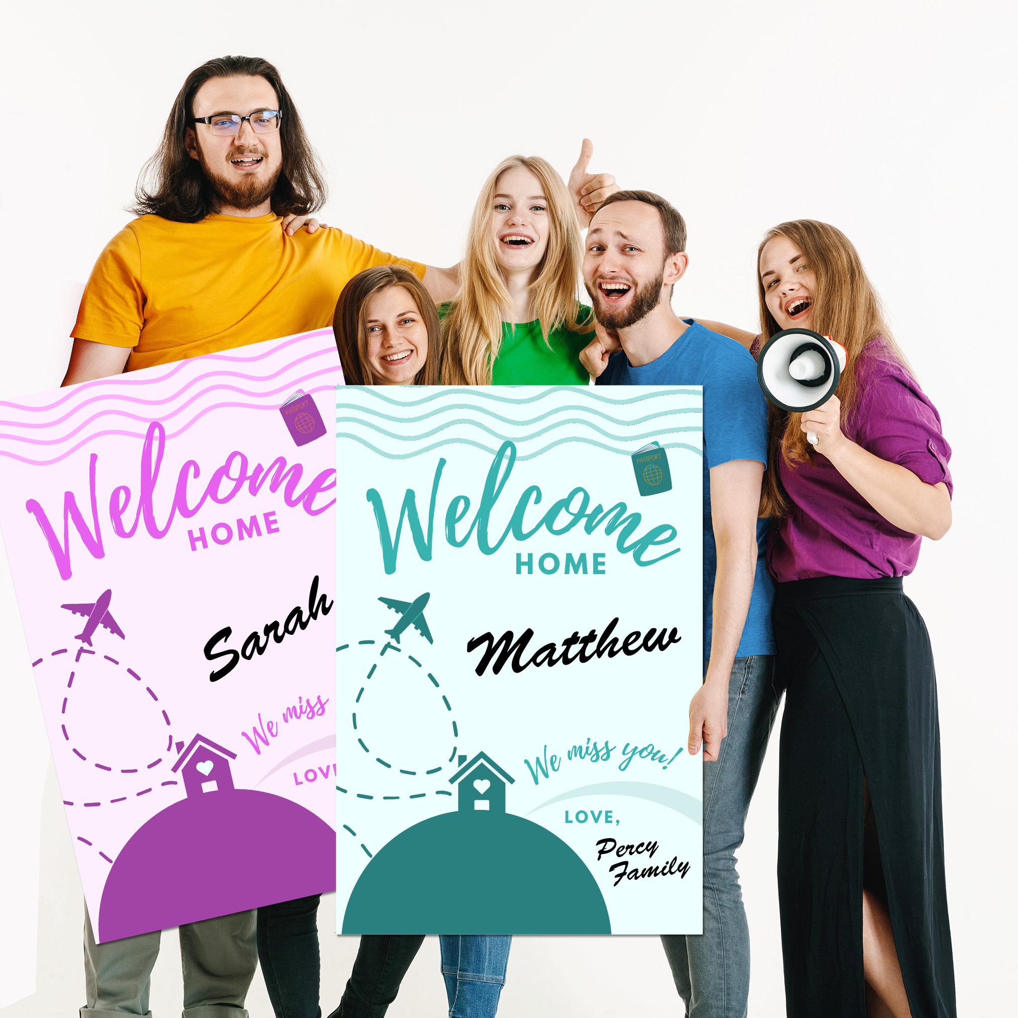 Welcome Home Banner Airport | 24x36in Size | 3 Color Options ...