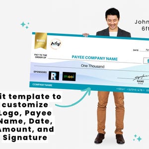 Mega Super Large Cheque 8.0 | 72 X 29" | Perfect for Charity ...