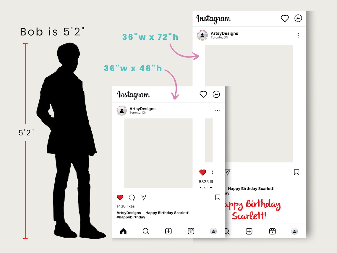 Custom Instagram Photo Booth Frame | 36x48" | Personalized Design ...