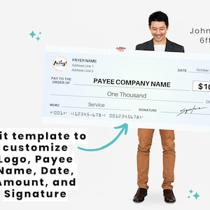 Mega Super Large Cheque 4.0 72 X 29 Perfect for Charity Fundraising ...