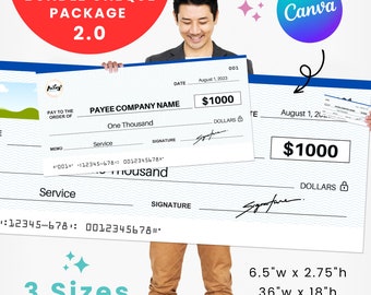 Medium Cheque | 36 X 18" | Perfect for Charity Fundraising Event ...