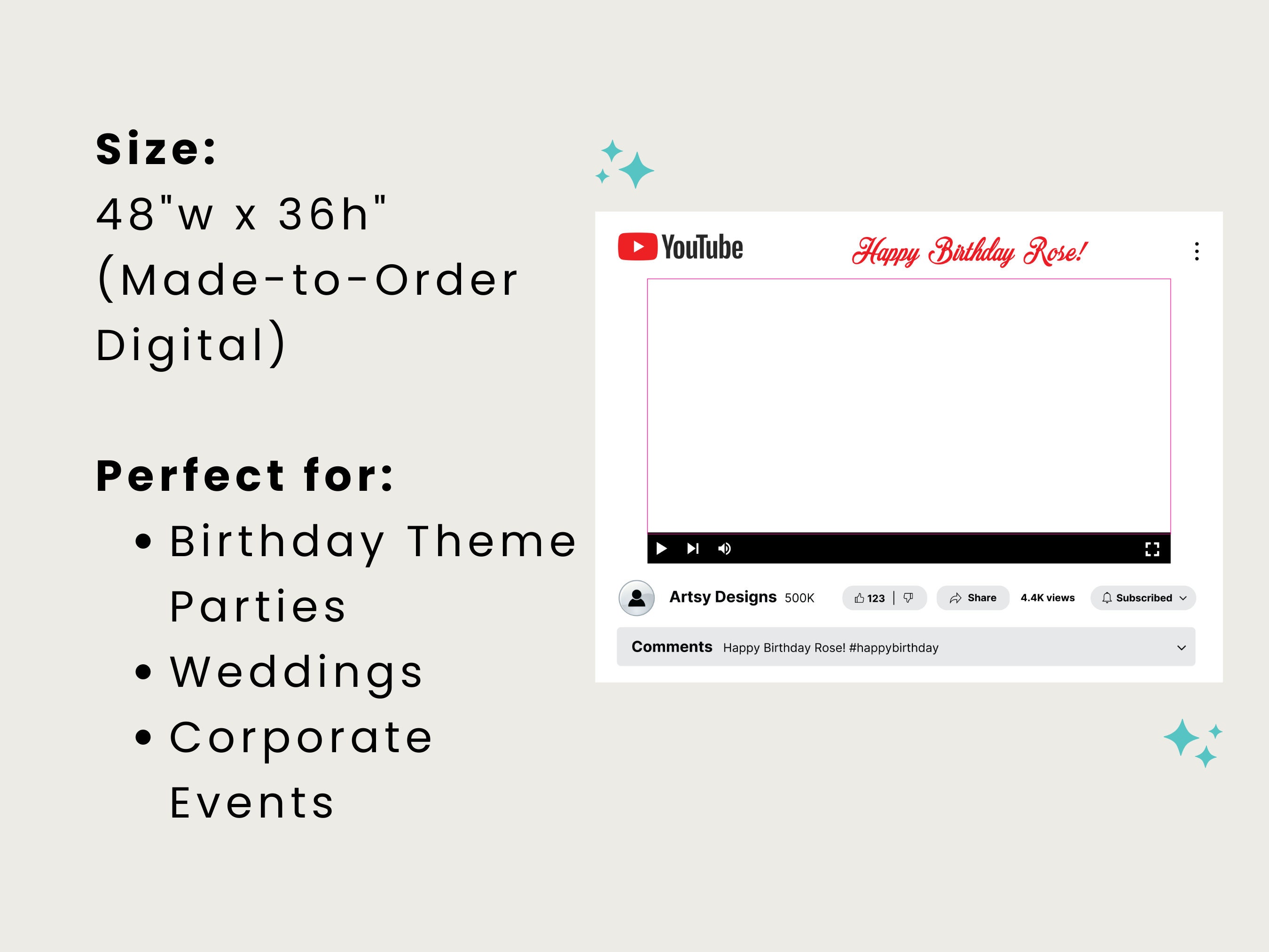 Youtube Photo Booth Frame | Youtube Selfie Frame | 48x36" | Photo Prop ...