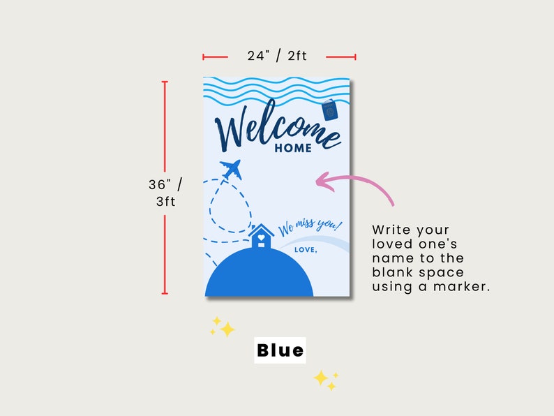 Welcome Home Banner Airport | 24x36in Size | 3 Color Options ...