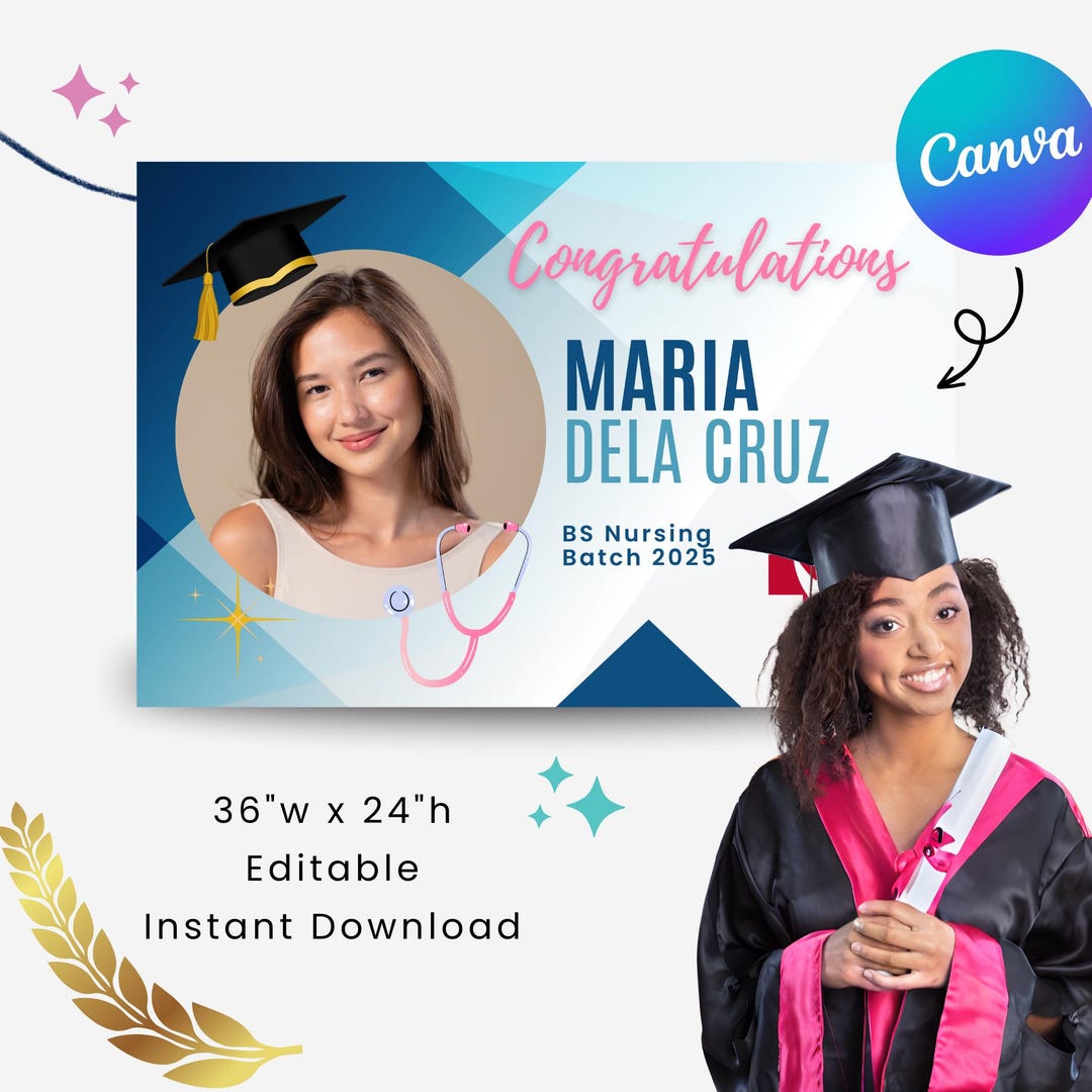 Nursing Graduation Banner - Ver.1 | Grad Party Sign | Homecoming ...