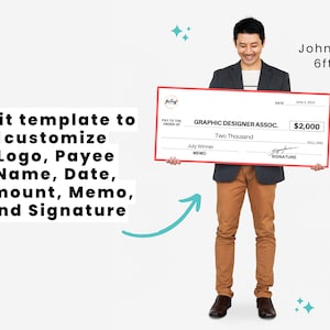 Large Cheque | 42 X 18" | Perfect for Charity Fundraising Event ...