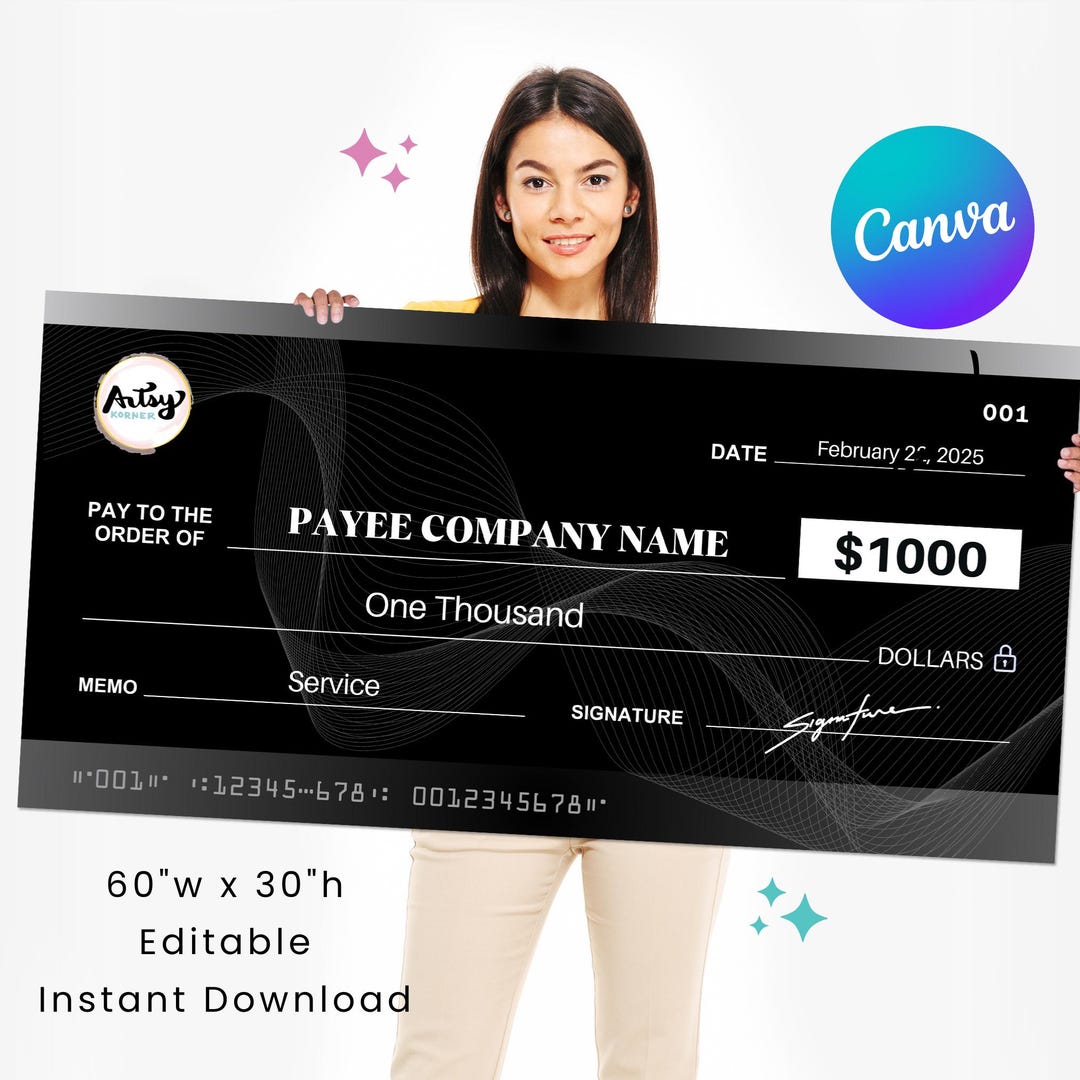 Platinum Super Large Cheque 5.0 | 60 X 30" | Perfect for Charity ...