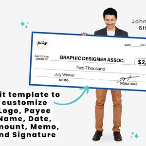 Mega Super Large Cheque | 72 X 29" | Perfect for Charity Fundraising ...