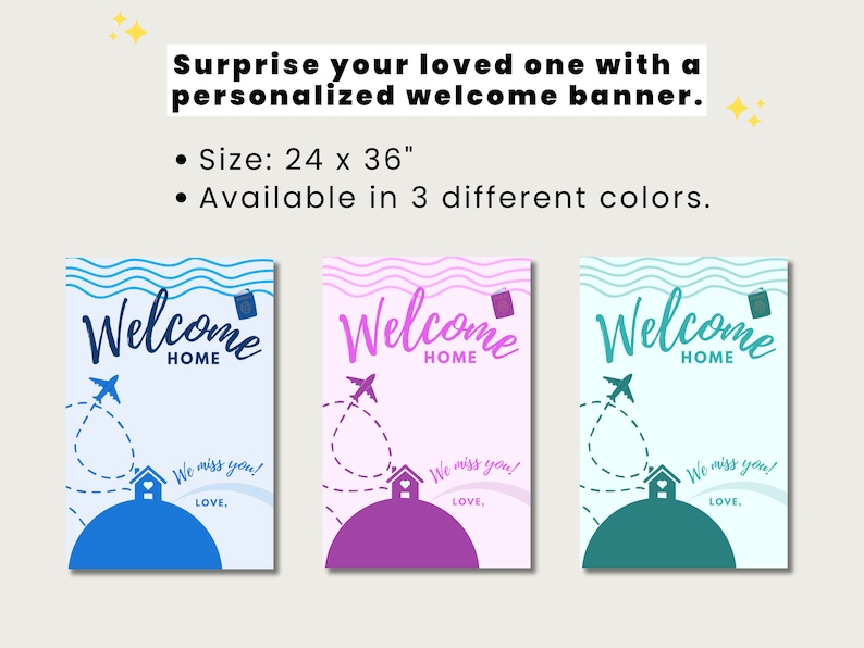Welcome Home Banner Airport | 24x36in Size | 3 Color Options ...