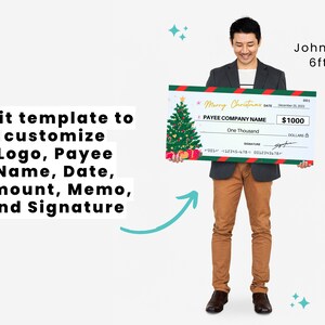 Medium Merry Christmas Cheque | 36 X 18" | Perfect for for Charity ...