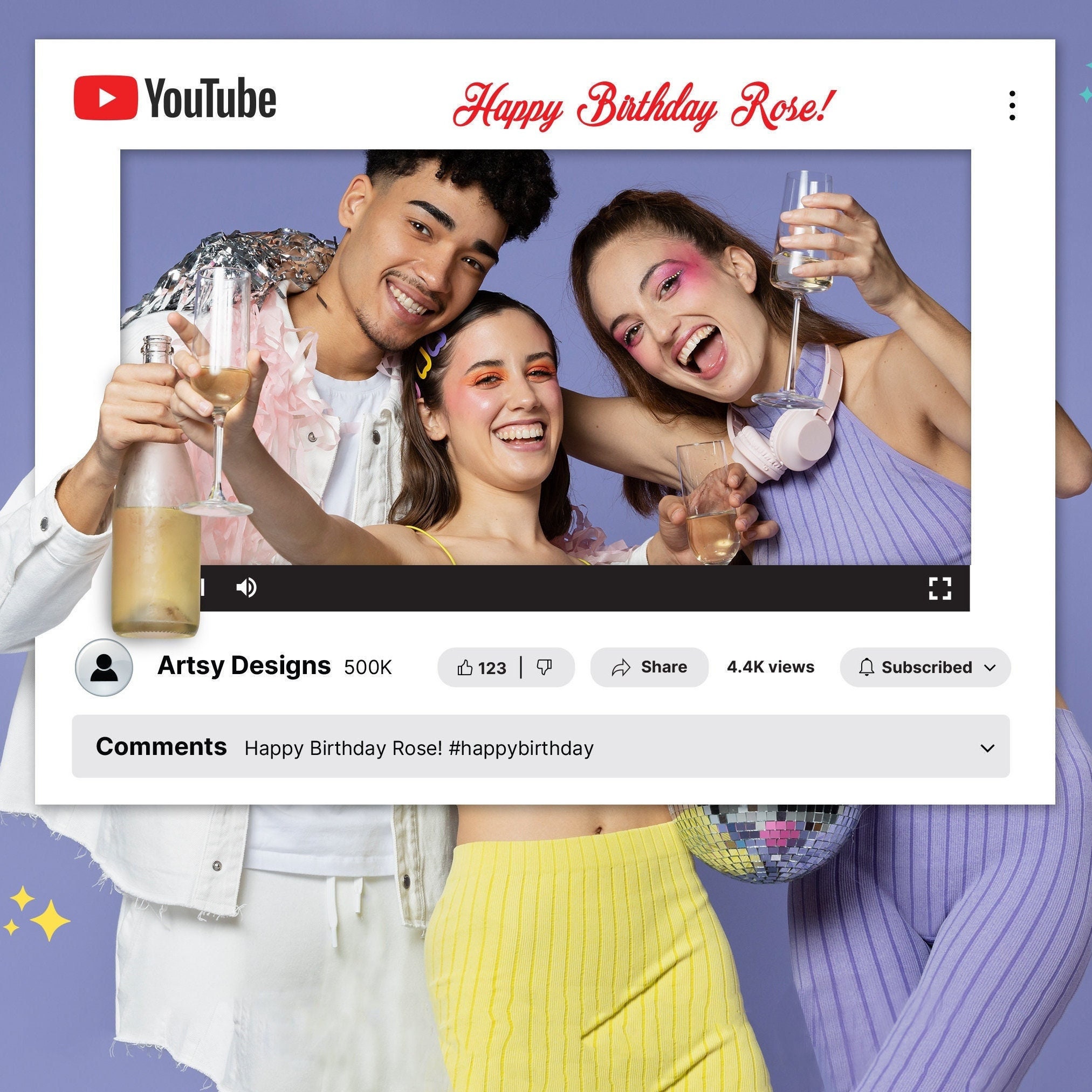 Youtube Photo Booth Frame | Youtube Selfie Frame | 48x36" | Photo Prop ...