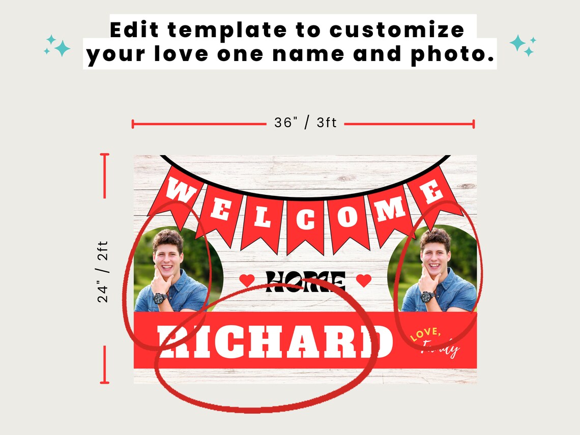 Welcome Home Banner Airport 3.0 | 36x24in | Homecoming Decor | Editable ...