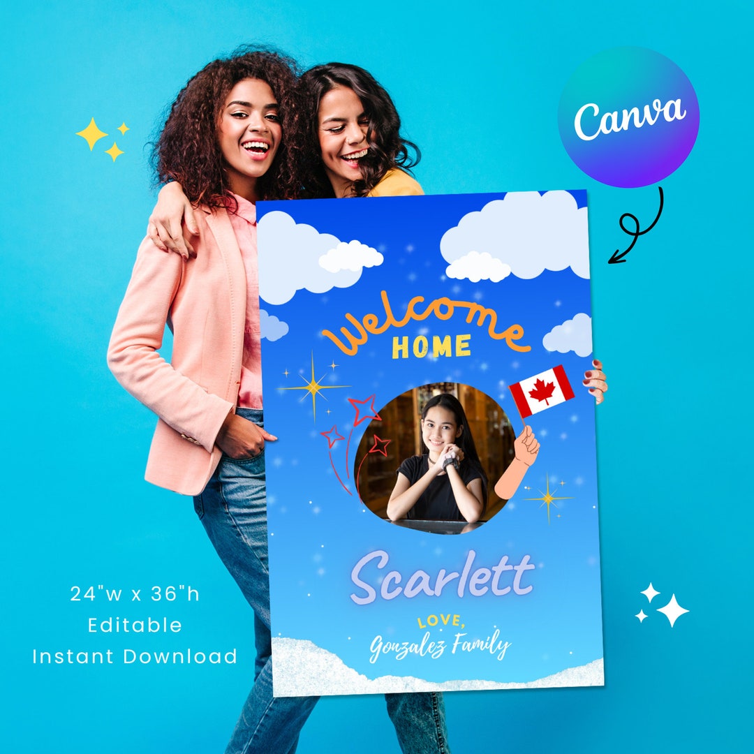 Welcome Home Banner Airport 2.0 | 24x36in | Homecoming Decor | Editable ...