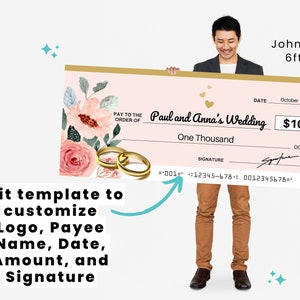 Mega Super Large Wedding Cheque 2.0 | 72 X 29" | Perfect for Wedding ...