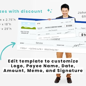 Bundle Cheque 2.0 | 3 Sizes | Perfect for Charity Fundraising Event ...
