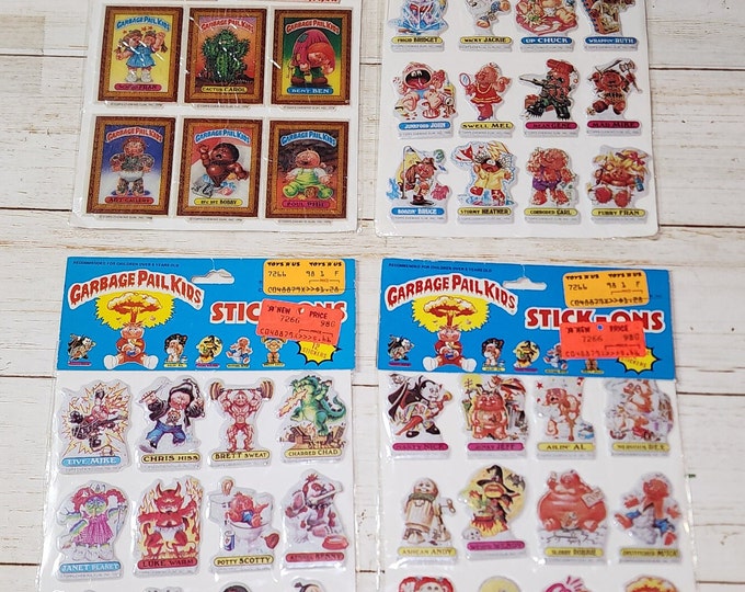 Vintage 1986 Garbage Pail Kids Stickers Some Puffy Some Flat Puff ...
