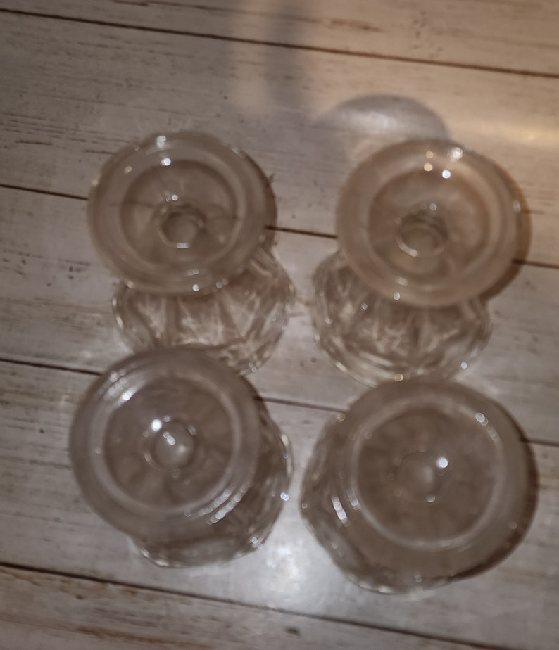 4 Vintage Heavy GLASS Sundae Dishes Quality Glass Old & Solid Fountain ...