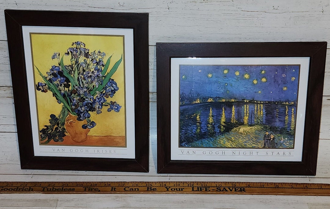 2 Van Gogh PRINTS in Frames in Original PLASTIC Coverings Nice Shape ...