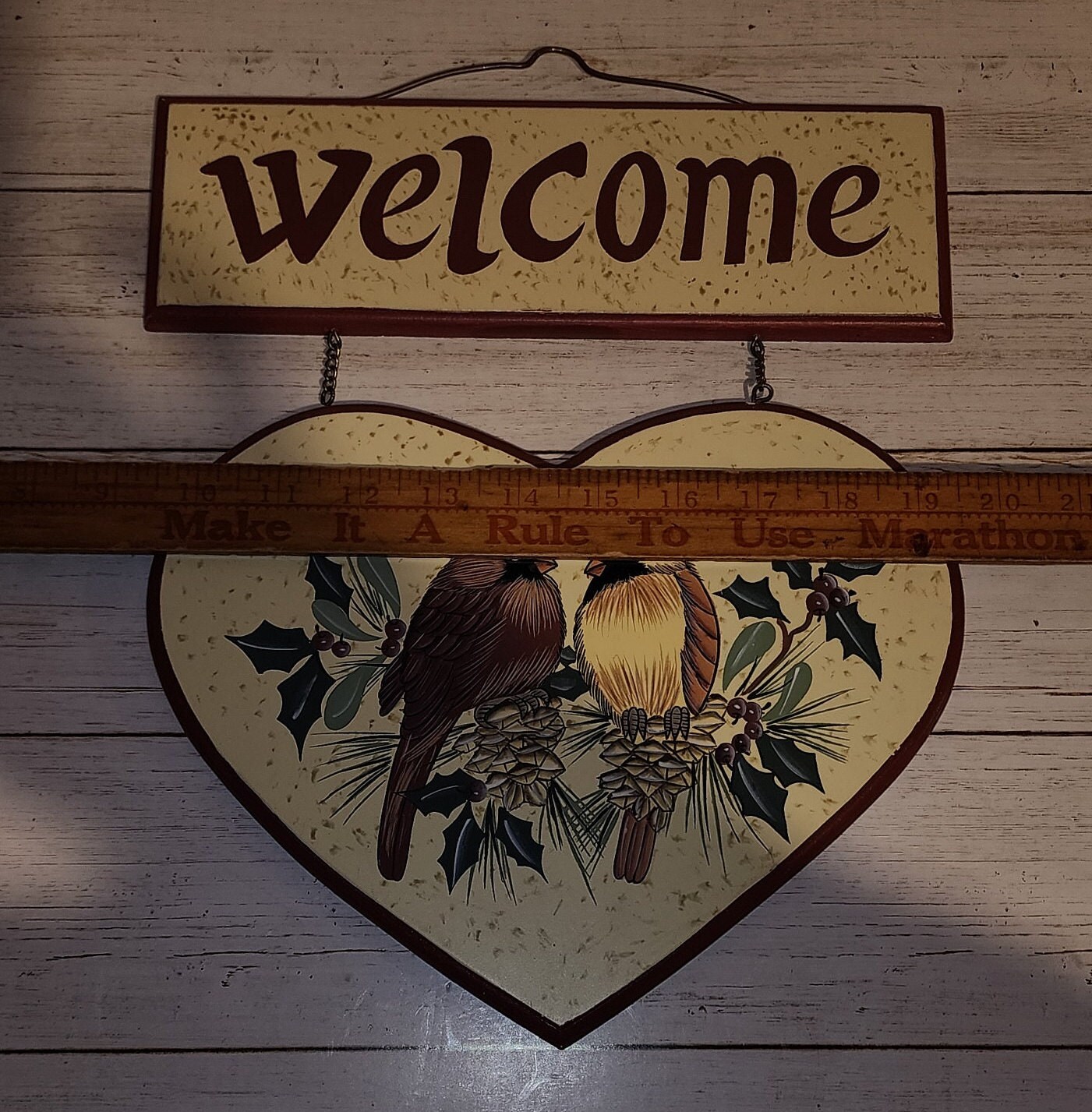 14 X 11 Cardinal Winter Scene Male & Female Cardinal Birds Holly ...