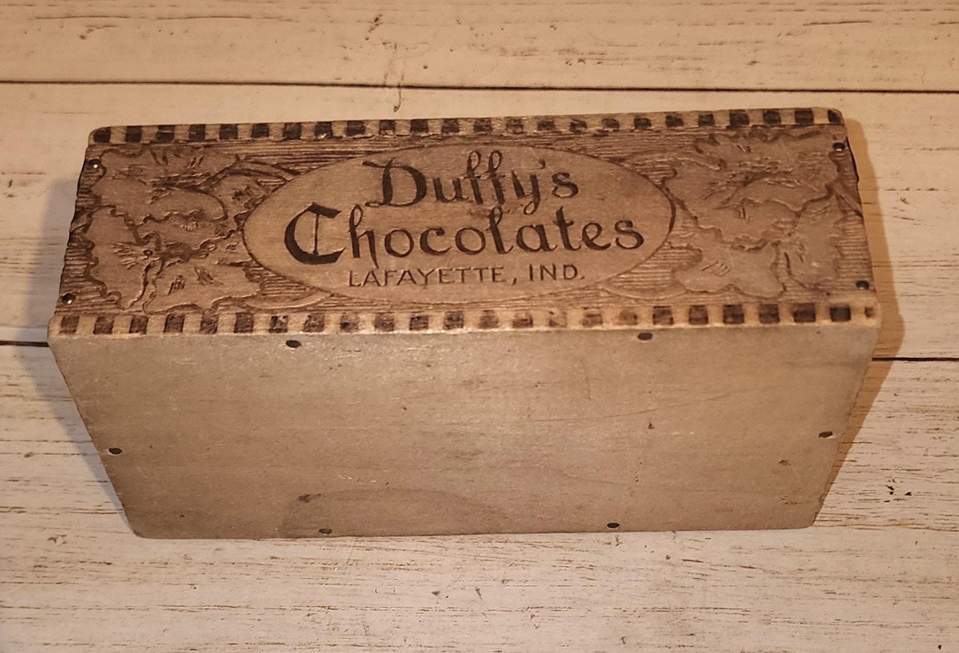 VERY Old DUFFY'S Chocolates WOOD Box Great Shape Original Hinges ...