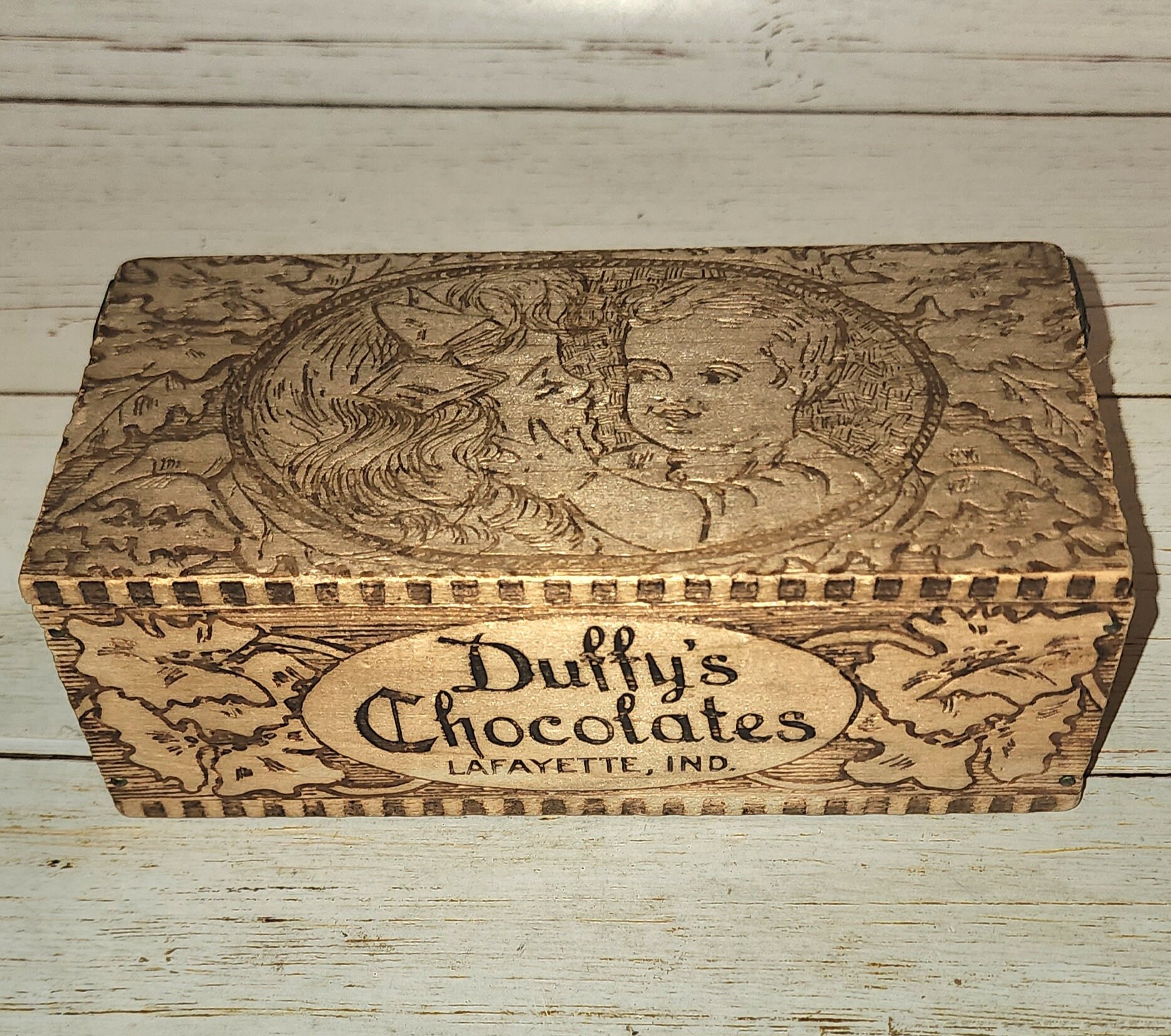 VERY Old DUFFY'S Chocolates WOOD Box Great Shape Original Hinges ...