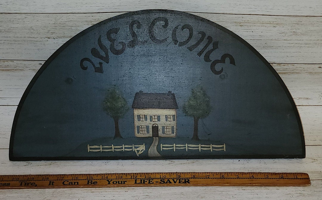WELCOME SIGN Above Door Sign for Welcoming Guests Colonial Primitive ...