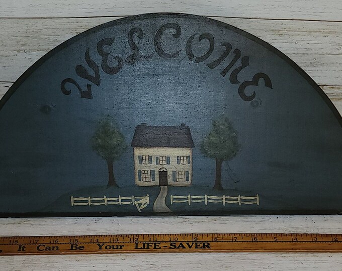 WELCOME SIGN Above Door Sign for Welcoming Guests Colonial Primitive ...
