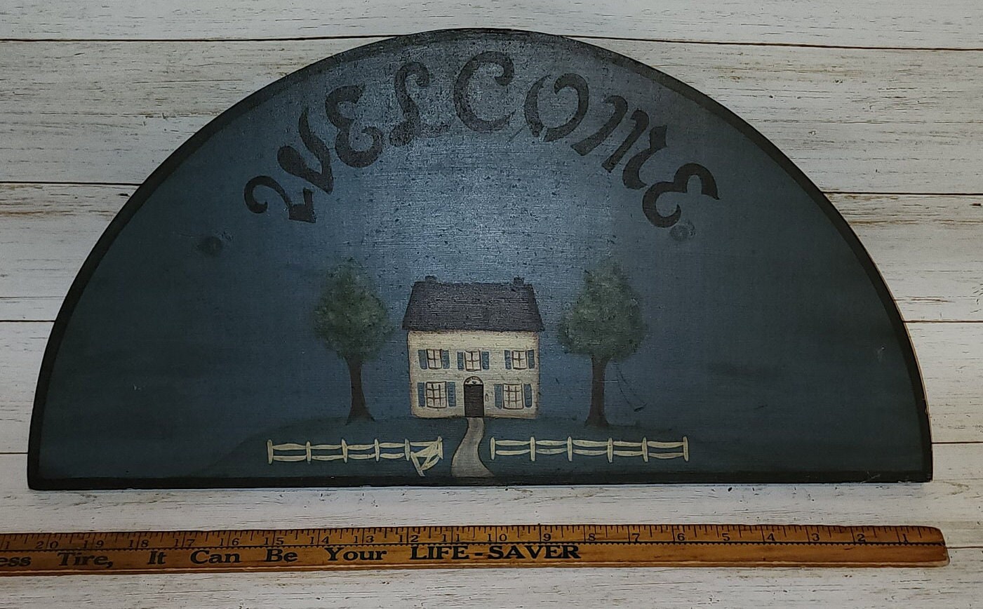 WELCOME SIGN Above Door Sign for Welcoming Guests Colonial Primitive ...
