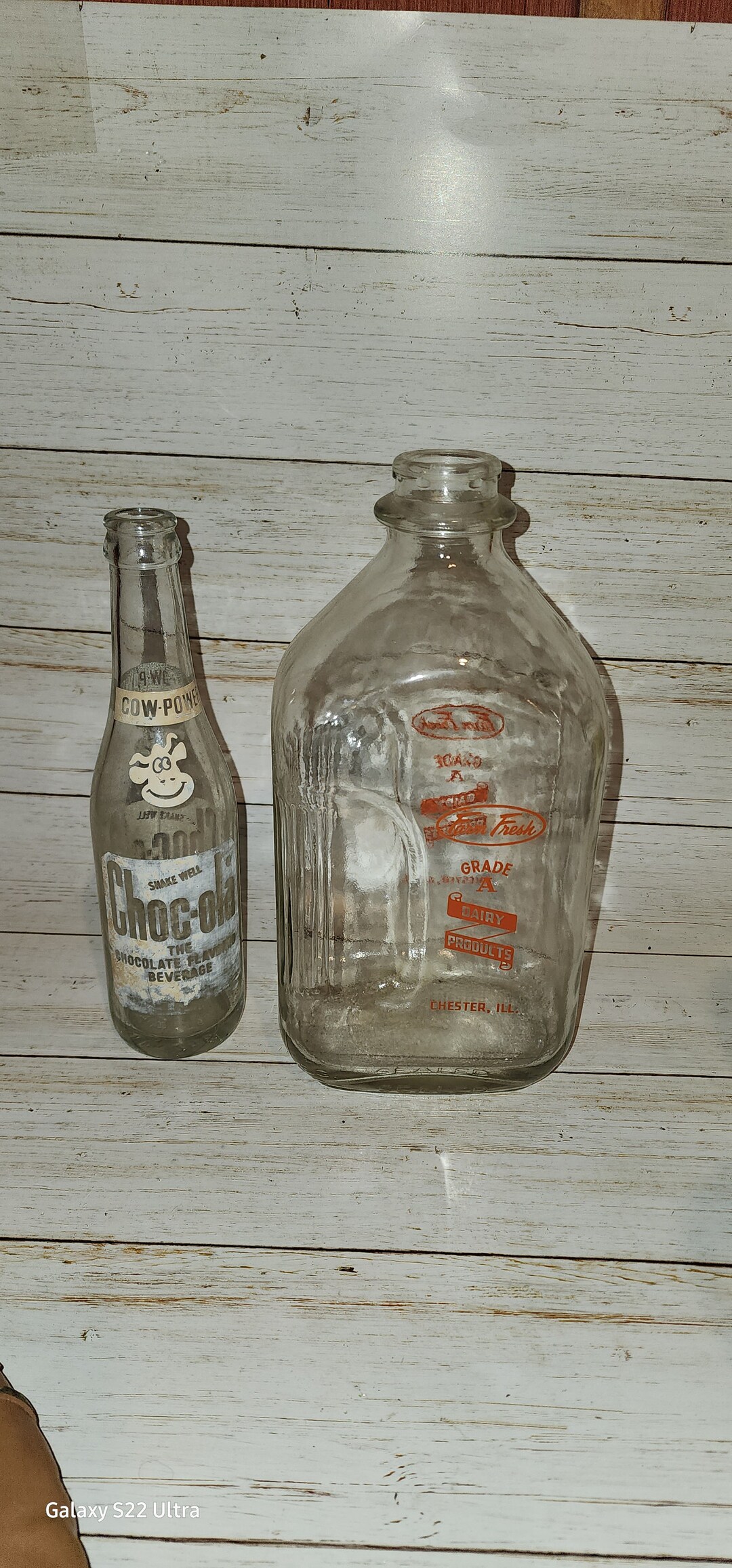 MILK DAIRY BOTTLE and Choc-o-la Bottle With Cute Cow All Advertising is ...