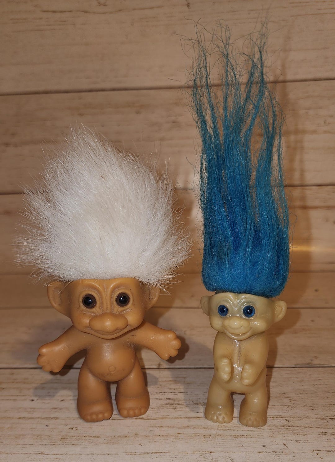 2 Troll Dolls 1970's TROLL Collectible Toys Blue One is a Little Older ...