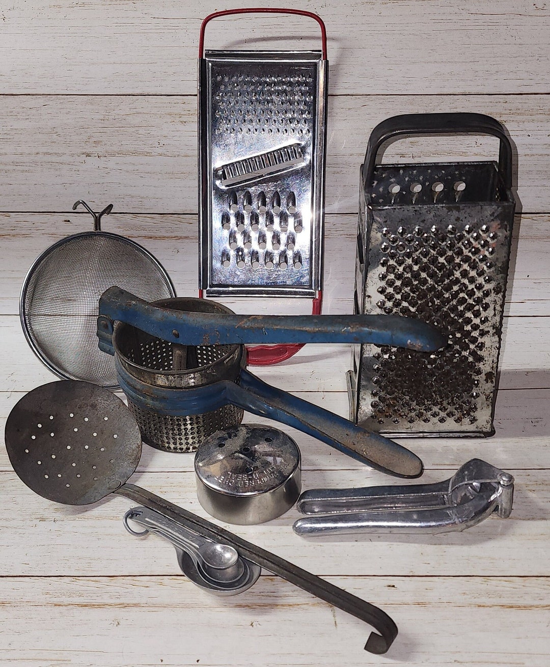 VINTAGE Kitchen Utensils Gadgets Antique Kitchen Stuff Grater Metal ...