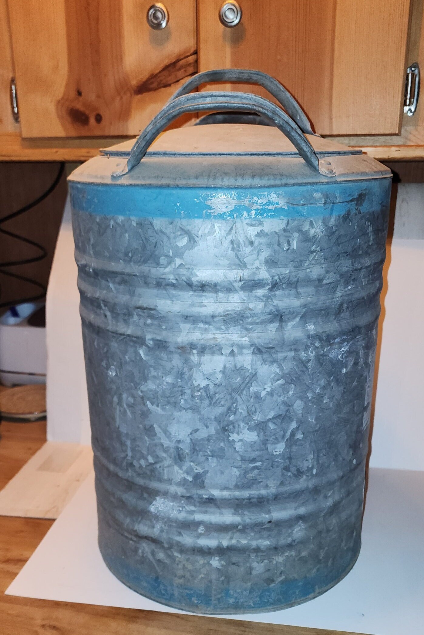5 Gallon GALVANIZED Metal Cooler VINTAGE Cooler With Dispenser 22 Tall ...