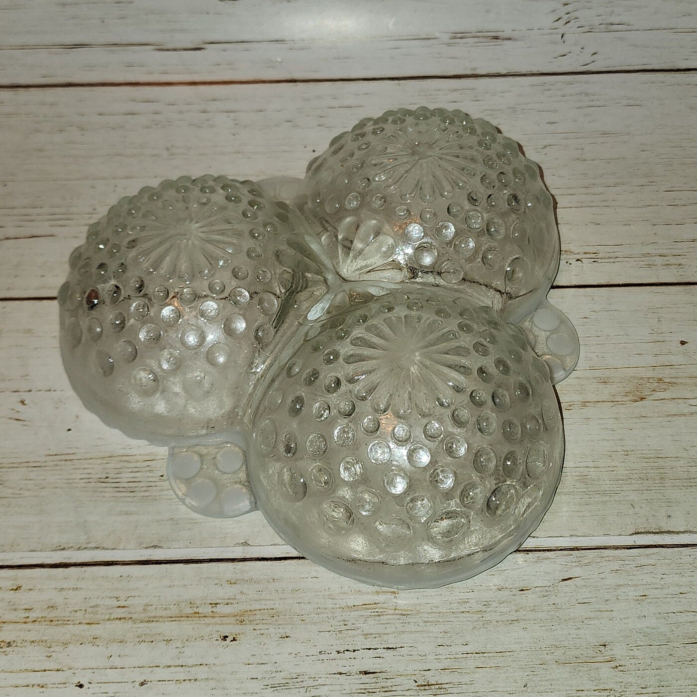 VINTAGE Hobnail Trio Server Candy Dish Nut Serving Small Dainty Piece ...